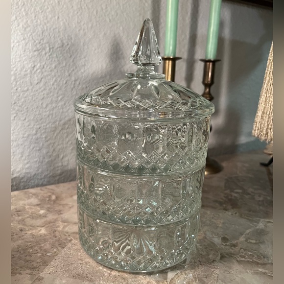 Indiana Glass | Kitchen | Vintage Indiana Glass 3 Tier Princess Cut ...